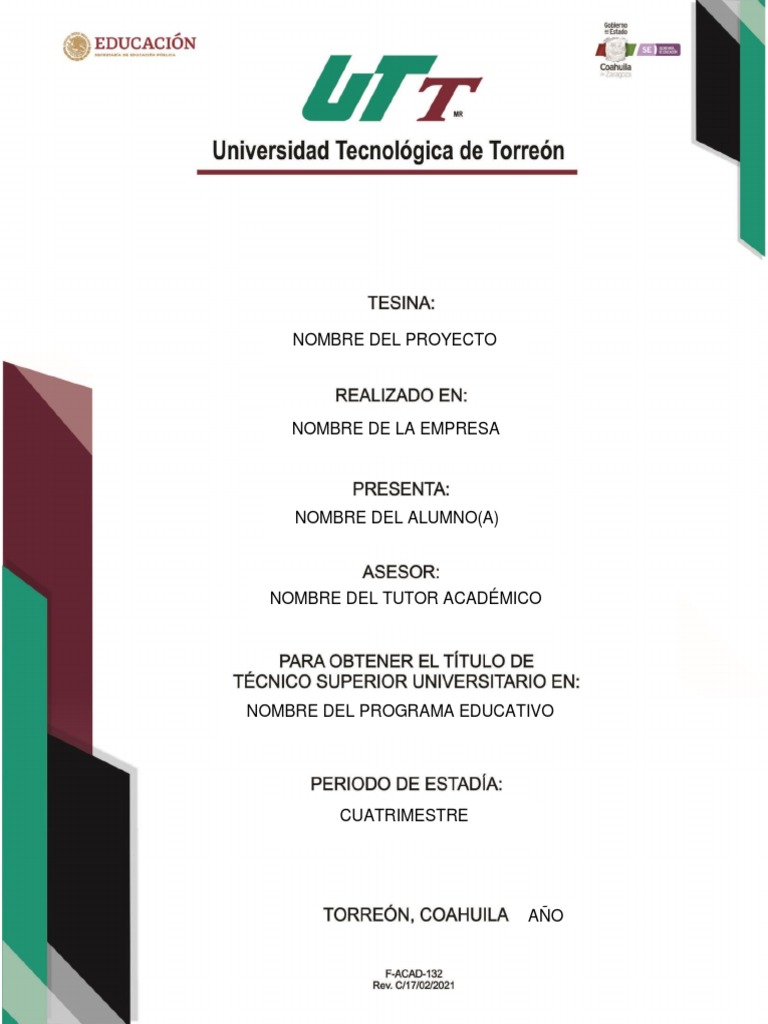 F-ACAD-132 Portada de Tesina Rev. C-17022021 | PDF