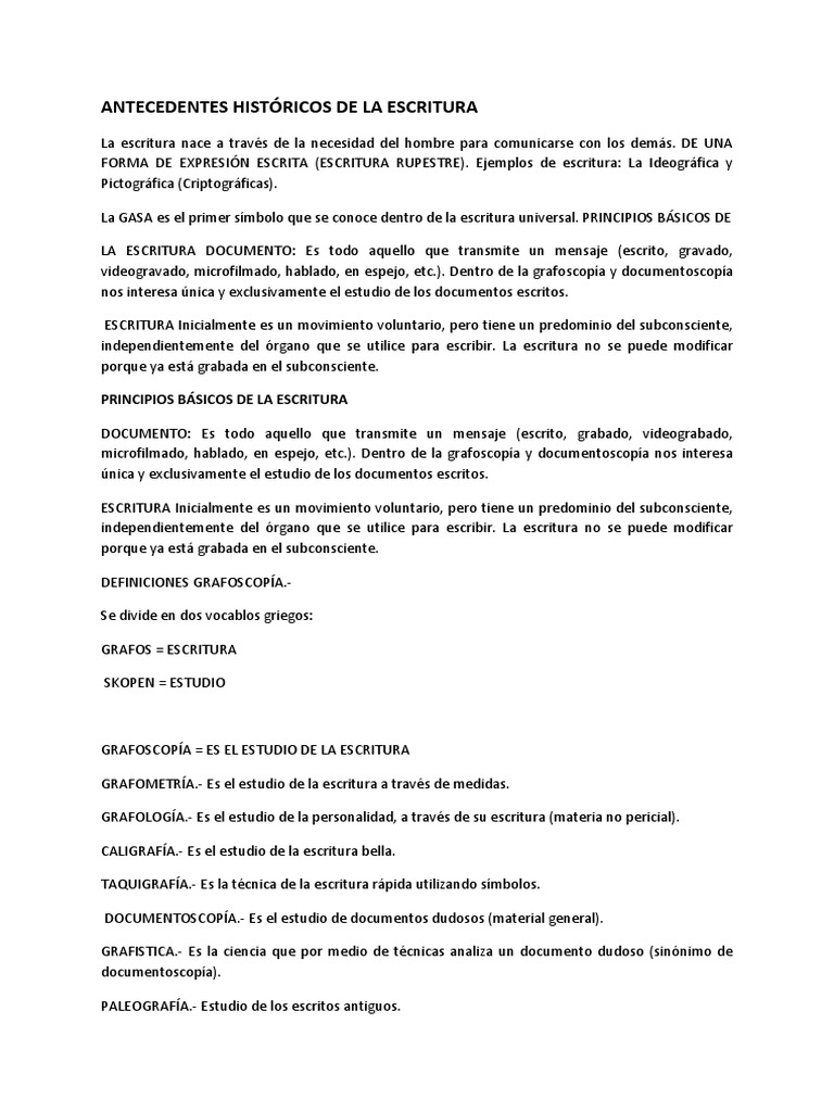 Antecedentes de La Escritura | PDF | Escritura | Paleografía