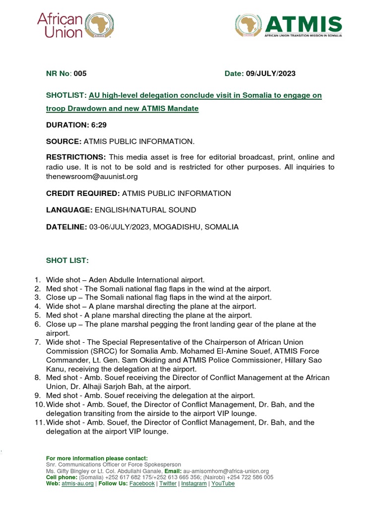 AU High-Level Delegation Conclude Visit in Somalia To Engage On Troop ...