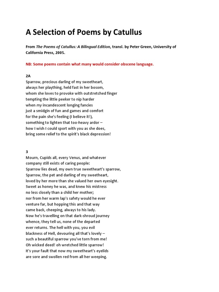 Catullus Poems | PDF