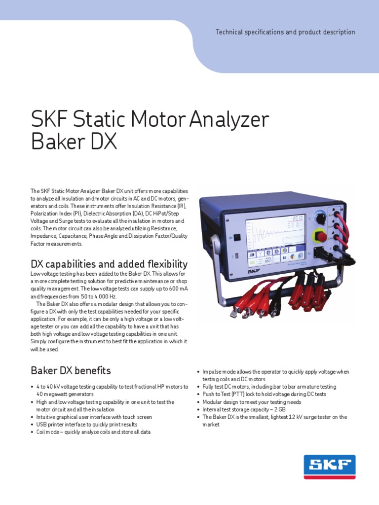 SKF Baker DX Static Motor Analyzer | PDF | Inductor | Electric Motor