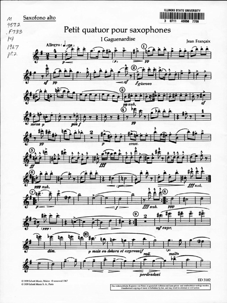 Francaix Petit Quatuor Alto | PDF