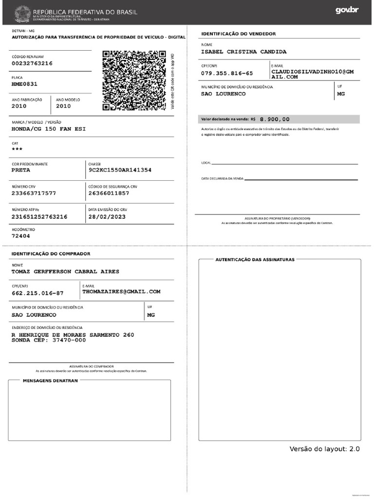 CRLV Hme083100232763216230614125653 | PDF