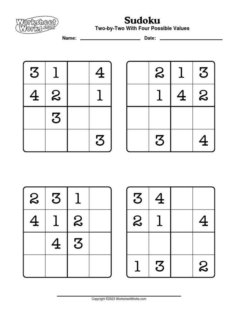 WorksheetWorks Sudoku 1 | PDF