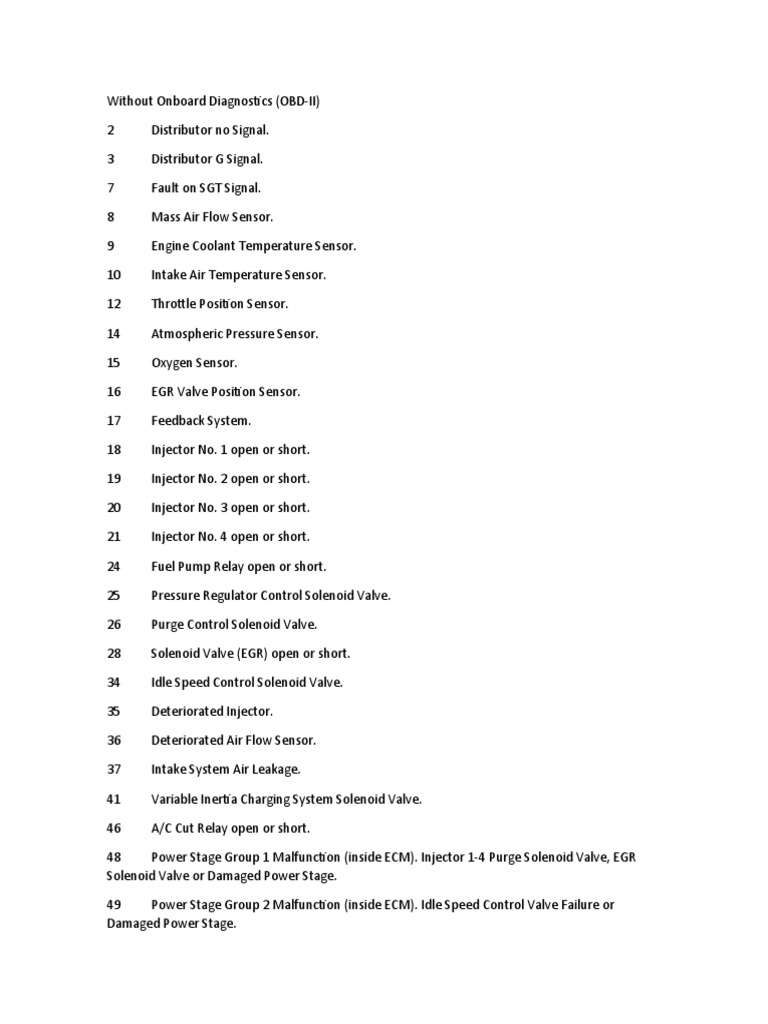 Kia DTC Codes and Fault Descriptions | PDF