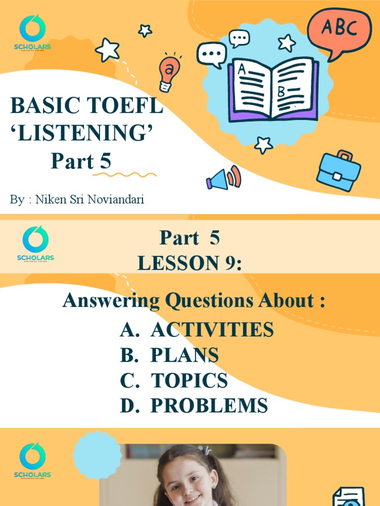 TOEFL Listening: Activities, Plans, Topics & Problems | PDF