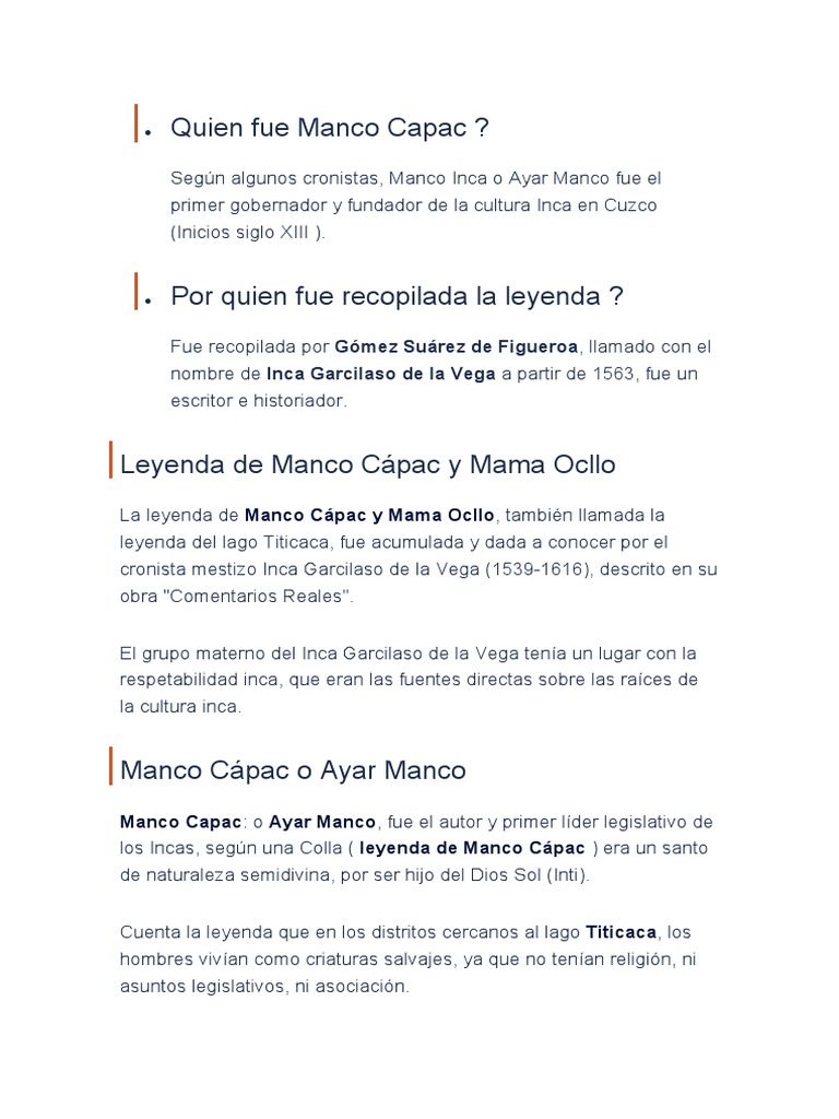 Quien Fue Manco Capac | PDF