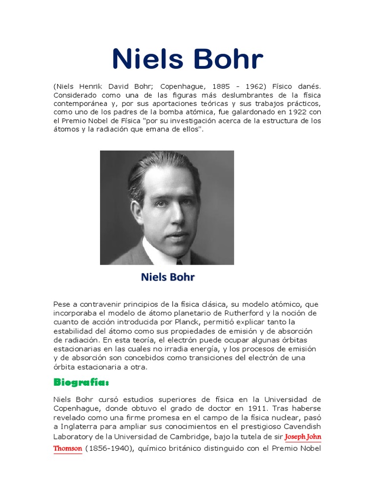 Niels Bohr | PDF | Niels Bohr | Electrón