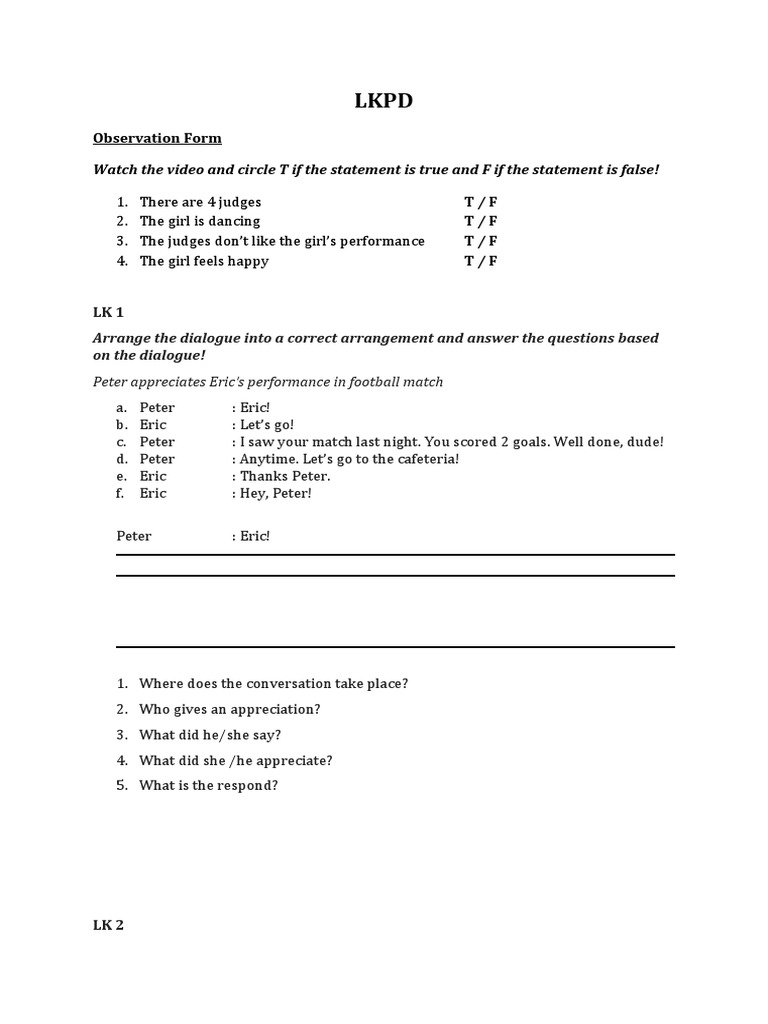 LKPD Appreciation | PDF