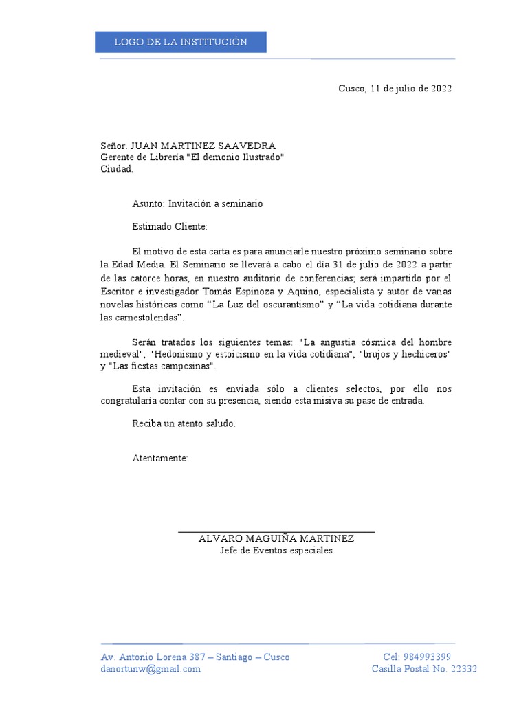 Modelo Carta | PDF