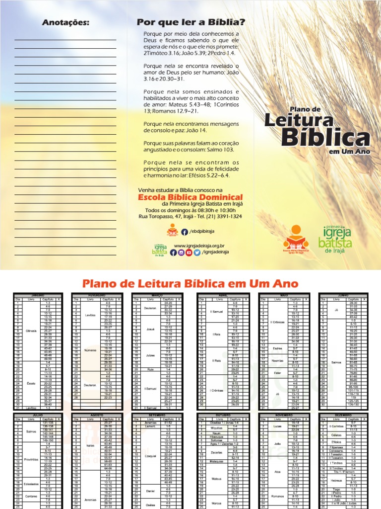 Plano de Leitura Bíblica em Um Ano | PDF
