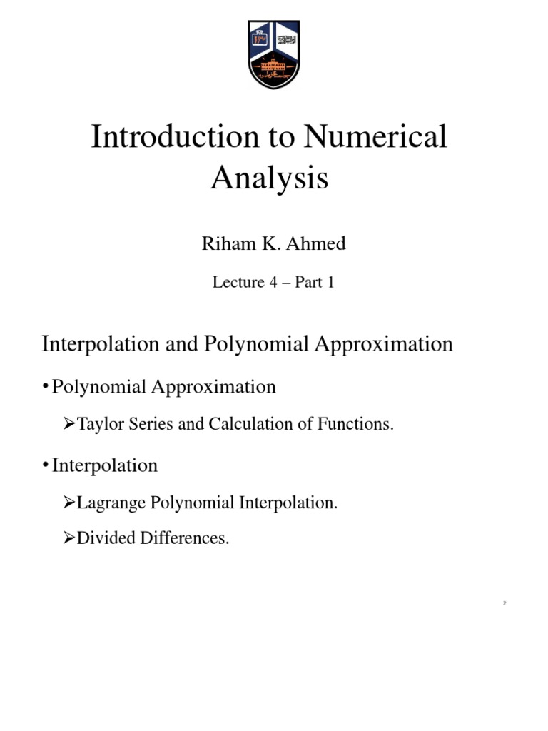 Introduction To Numerical Analysis: Riham K. Ahmed | PDF