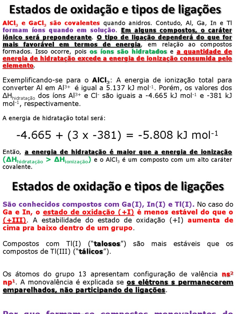 Efeito do Par Inerte e formação do CO2 e SiO2 | PDF | Ligação química ...