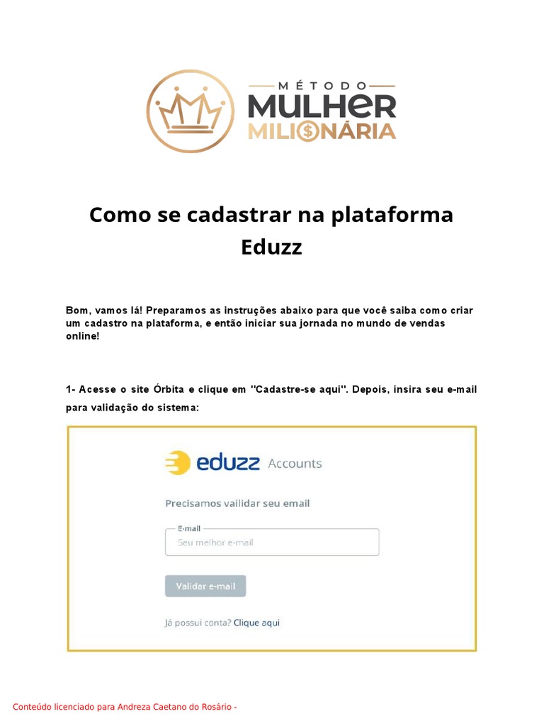 Cadastro na Plataforma Eduzz | PDF | Direito