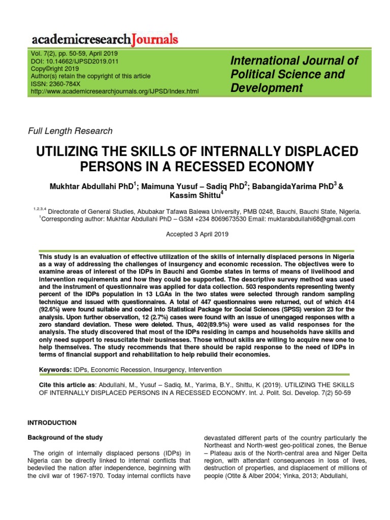 Abdullahi Et Al | PDF | Internally Displaced Person | Refugee