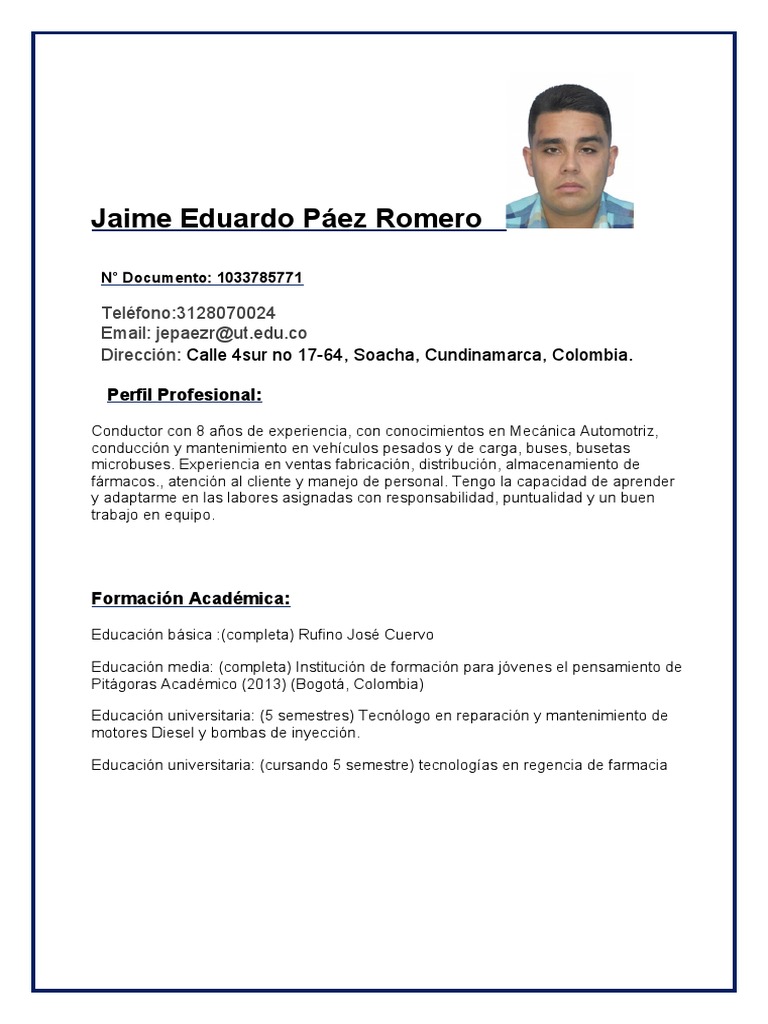 Curriculum-Vitae-Jaime Paez | PDF