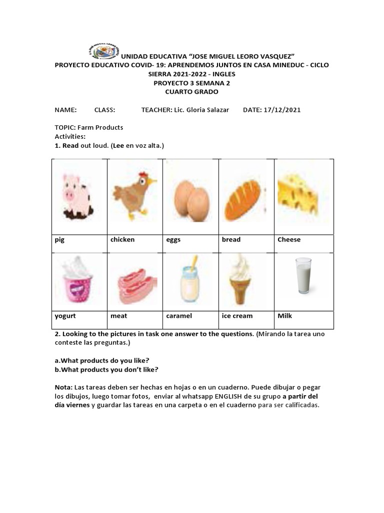 Project 3 Week 2 4grado | PDF