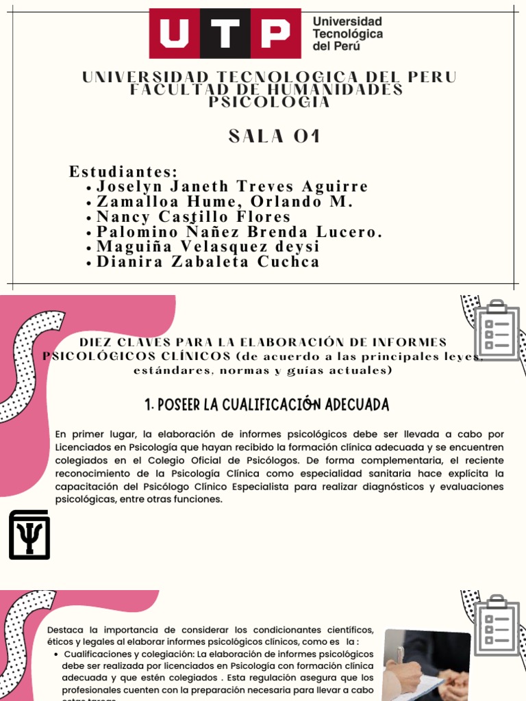 S13 - Sala 1 - Diez Claves para La Elaboracion de Informes Psicologicos Clinicos | PDF