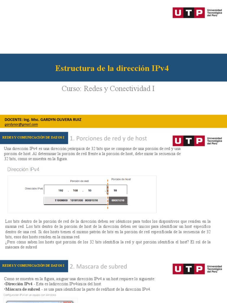 S08.S1.Parte 1-Protocolo de Internet IPv4-Direccionamiento IPv4 | PDF