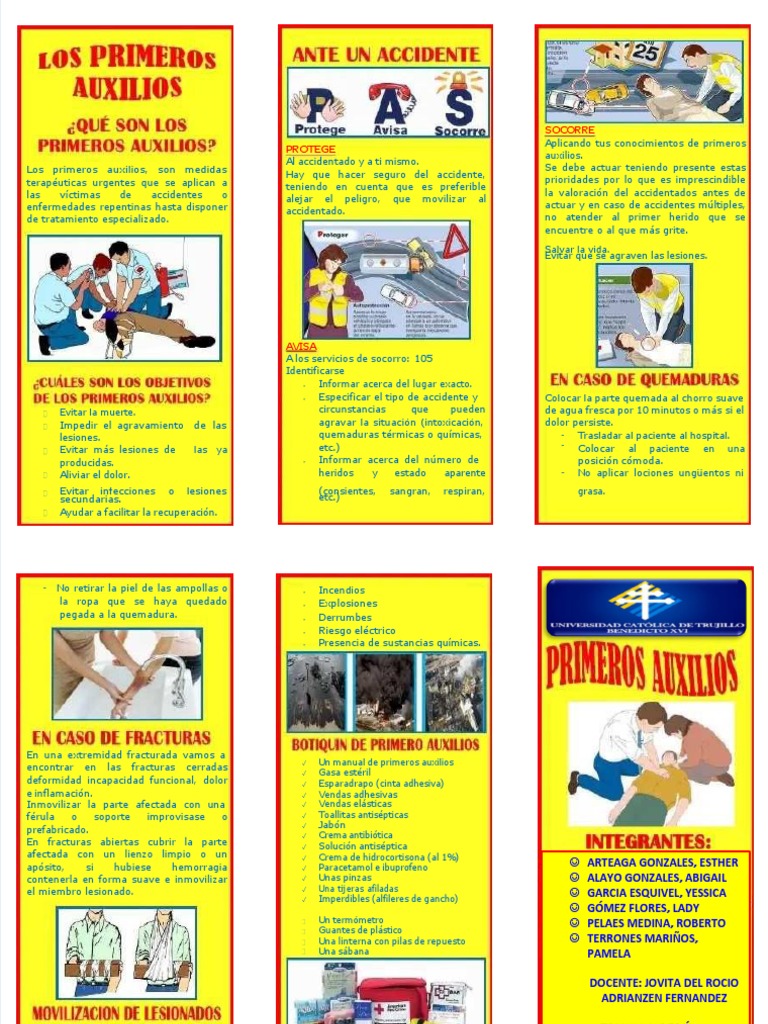 Tríptico - Primeros Auxilios | PDF
