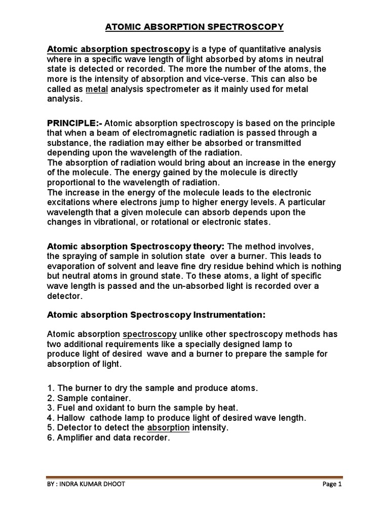 Atomic Absorption Spectros | PDF | Absorption Spectroscopy | Atomic Absorption Spectroscopy