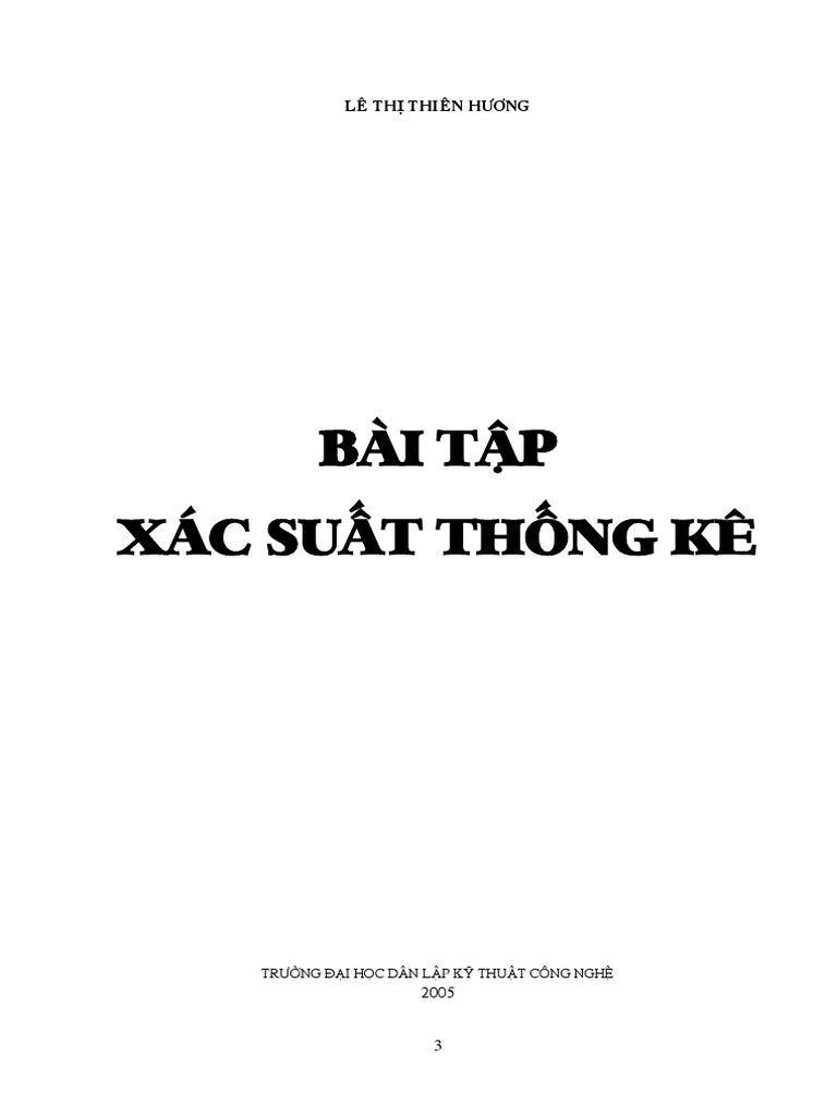 (123doc) Bai Tap Xac Xuat Thong Ke Le Thien Huong | PDF