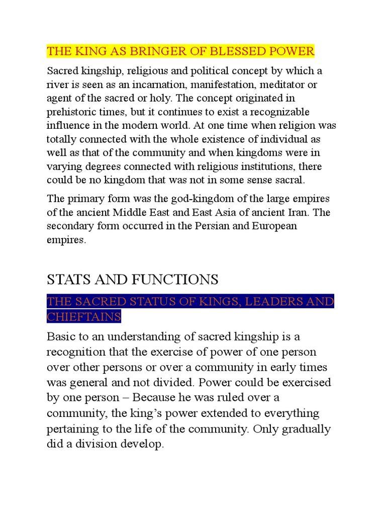 The King As Bringer of Blessed Power | PDF | Deities | God