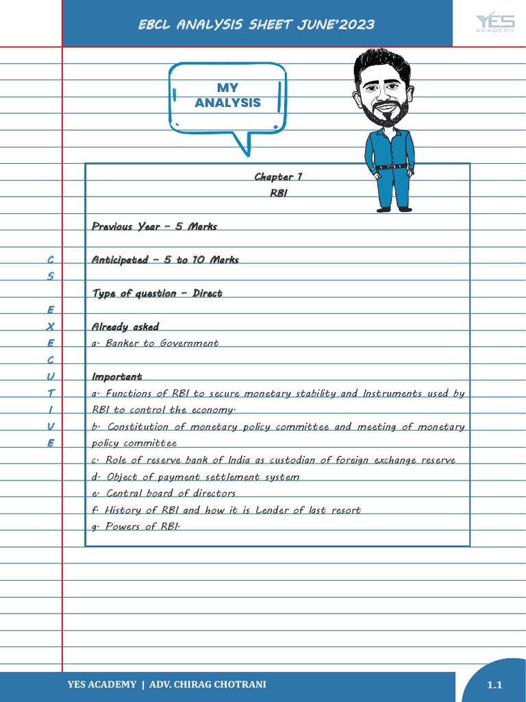 EBCL Module Analysis June 2023 | PDF | Reserve Bank Of India ...