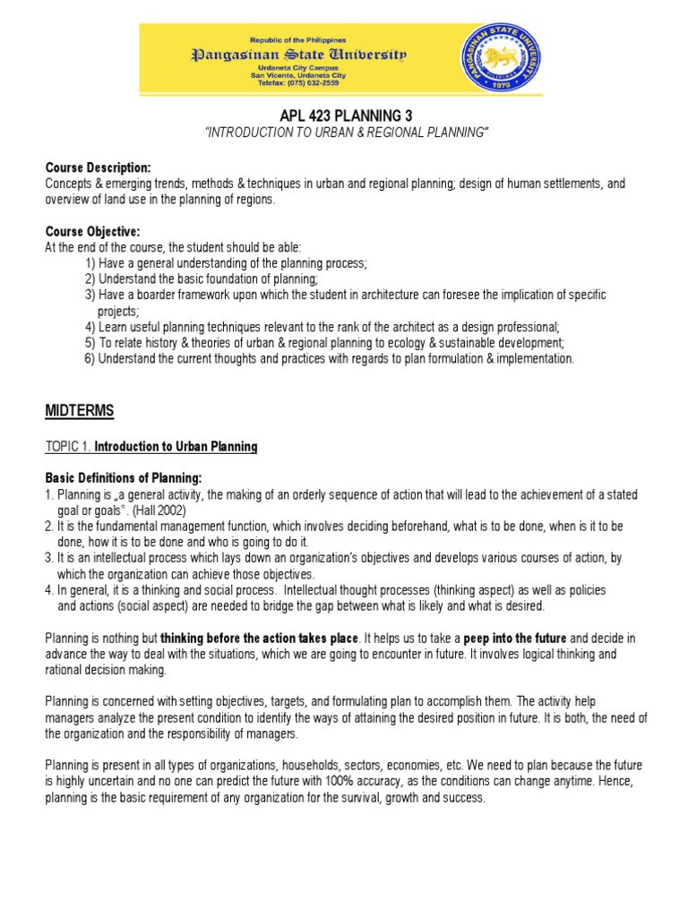 PLANNING 3 LECTURE Part 1 | PDF | Planning | Aristotle