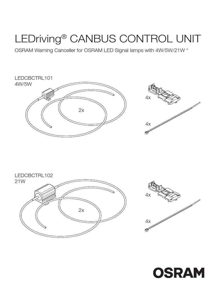 User Manual LEDriving Canbus Control Unit 12V 21W (LEDCBCTRL102) | PDF