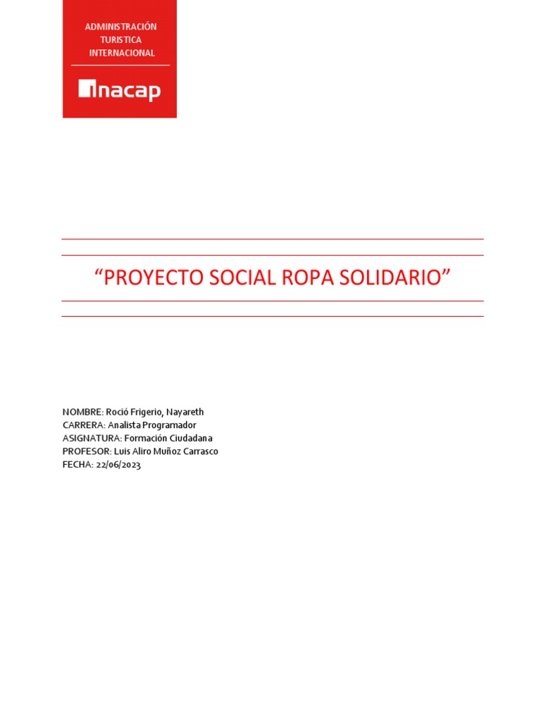 Proyecto Social | PDF | Ropa | Vertedero