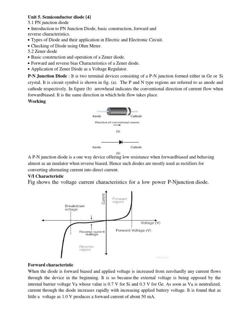 Unit 5 Semiconductor diode | PDF