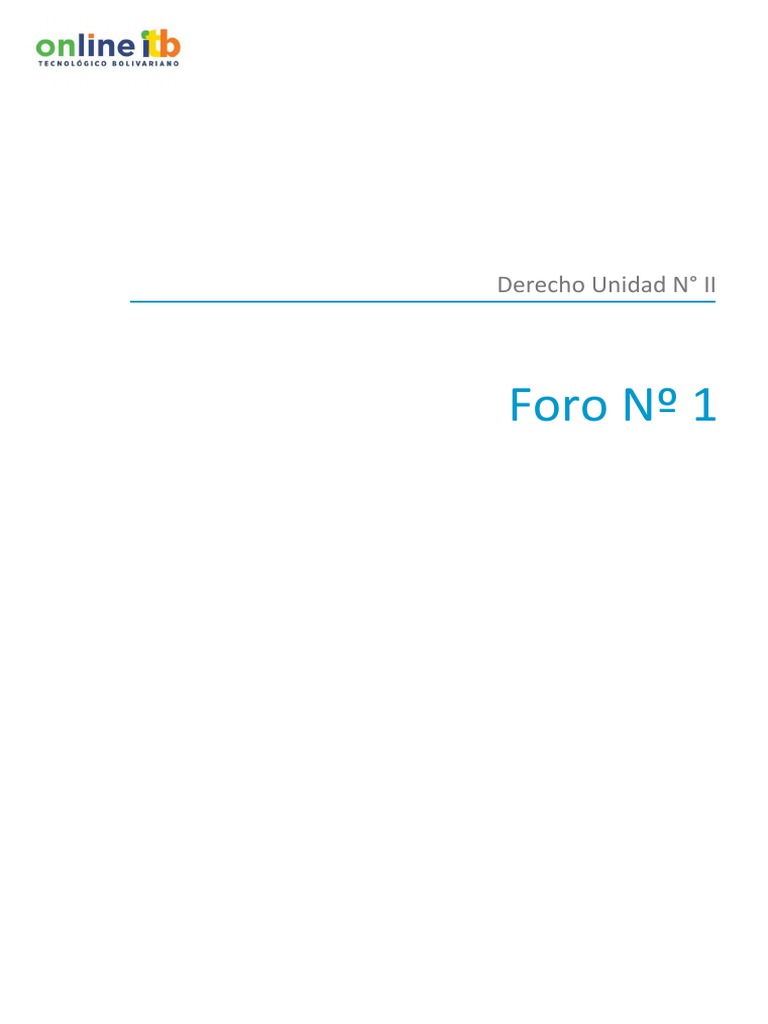Foro 1 | PDF