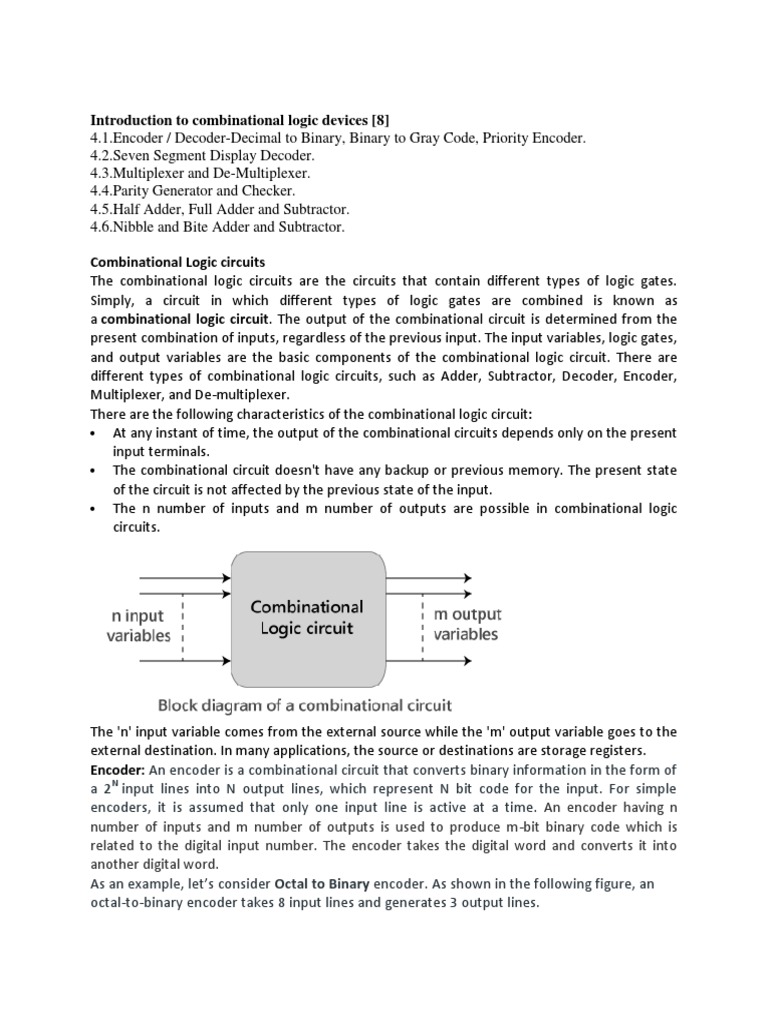 Introduction To Combinational Logic Devices Pdf