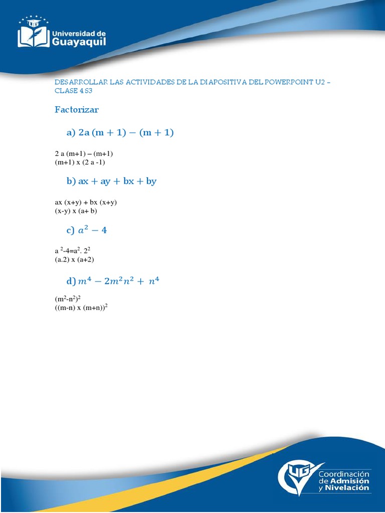 Tarea U2 - CLASE 4 - S3 | PDF