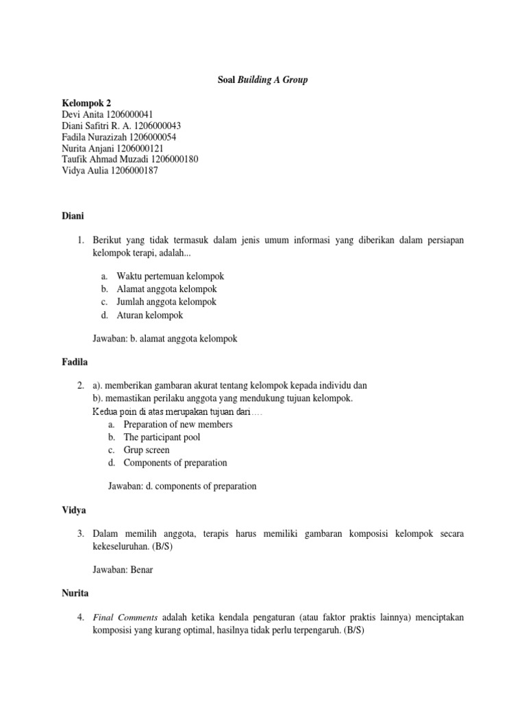 Kel. 2 - Soal Building A Group | PDF