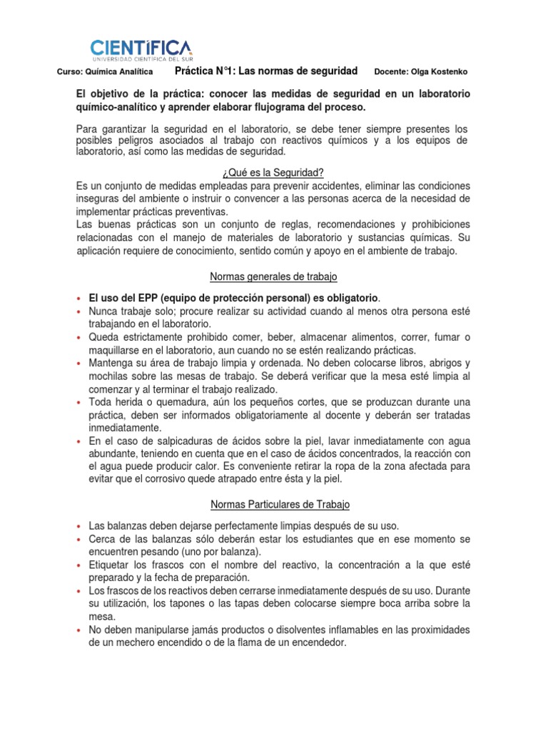 Reglas de Seguridad en Laboratorio | PDF | Laboratorios | Agua