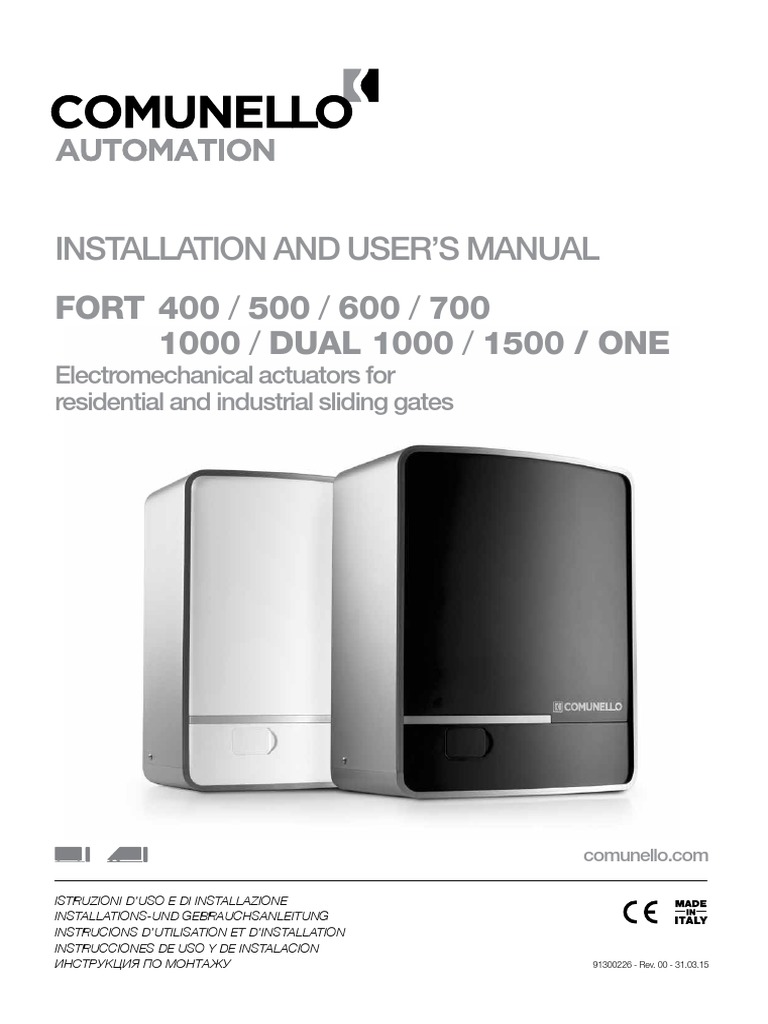 Comunello-Automation-Kit Fort 1000 One Dual-01-Libretto Istruzioni | PDF