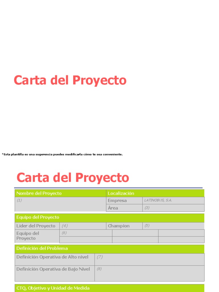 1 Plantilla Carta de Proyecto | PDF