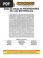 Sopa de Letras de Materia y Sus Propiedades | PDF