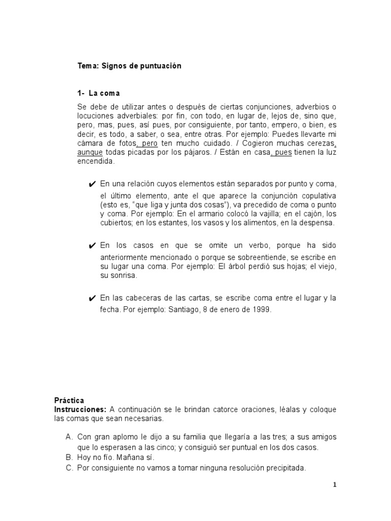 Signos de Puntuación y Tilde Diacrítica Octavo | PDF | Coma | Adverbio