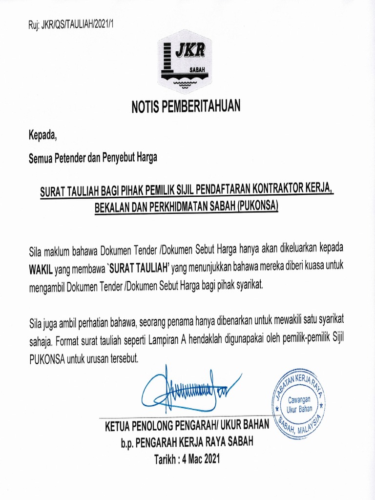 contoh surat wakil | PDF