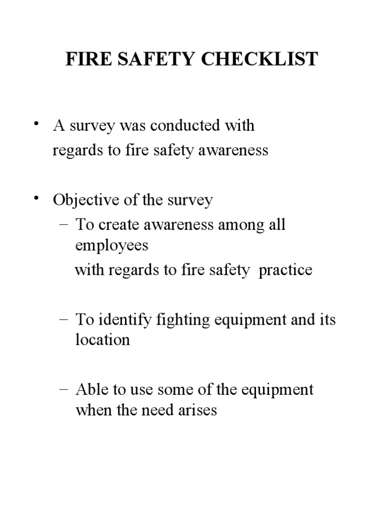 Fire Safety Checklist | PDF | Fire Safety | Health Care