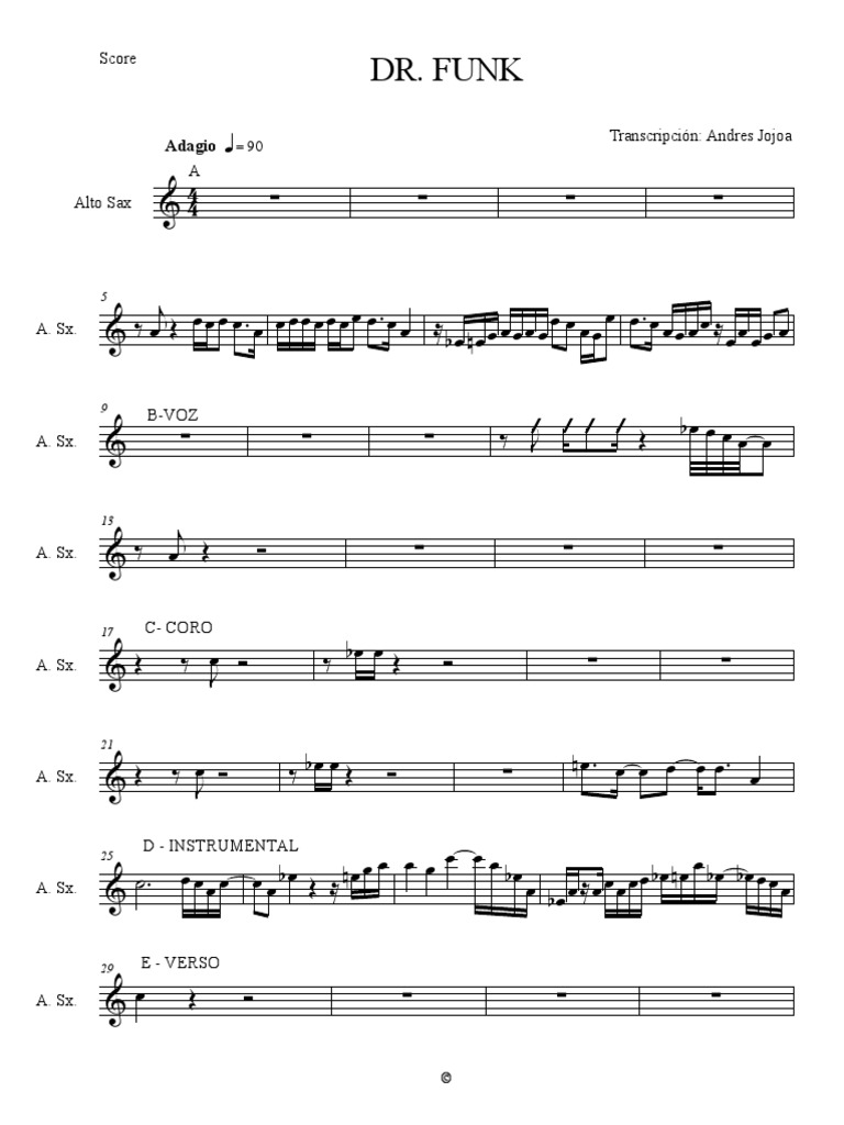 DR Funk Cminor Eb Sax | PDF