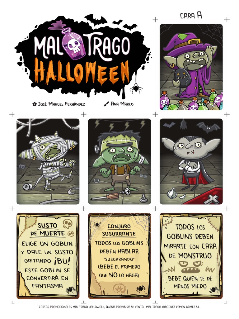 MAL TRAGO Halloween - Cartas Promocionales | PDF