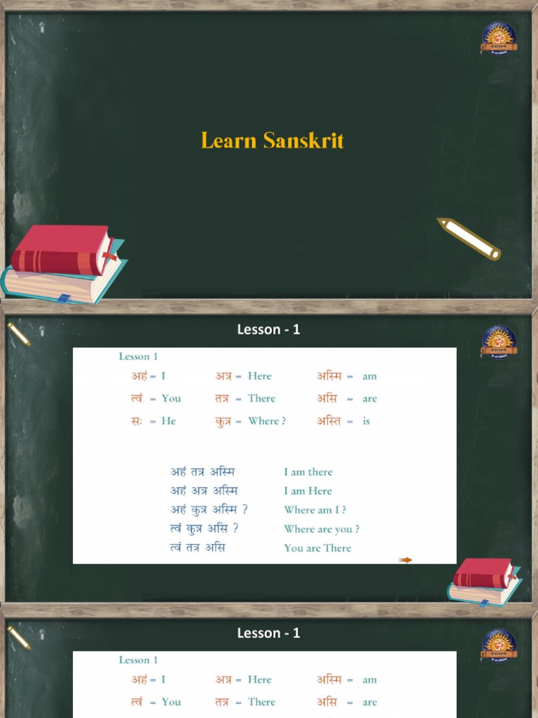 Learn Sanskrit PPT | PDF
