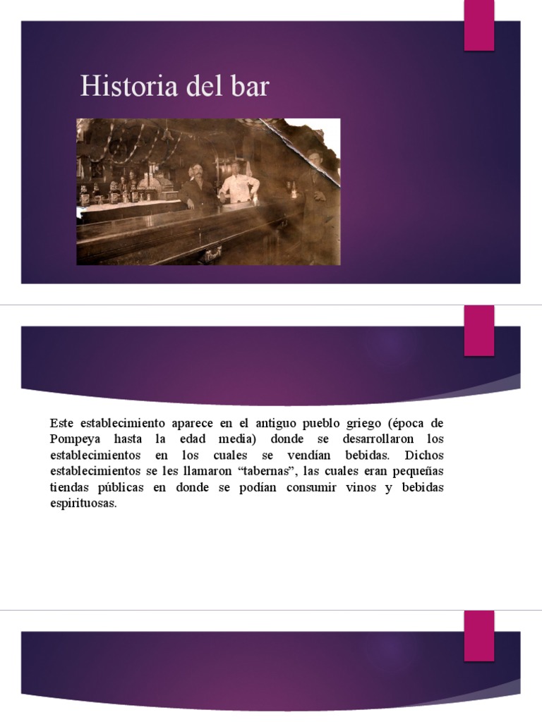 SESION 1 ANTECEDENTES DEL BAR | PDF | Bar (Establecimiento) | Comida y ...