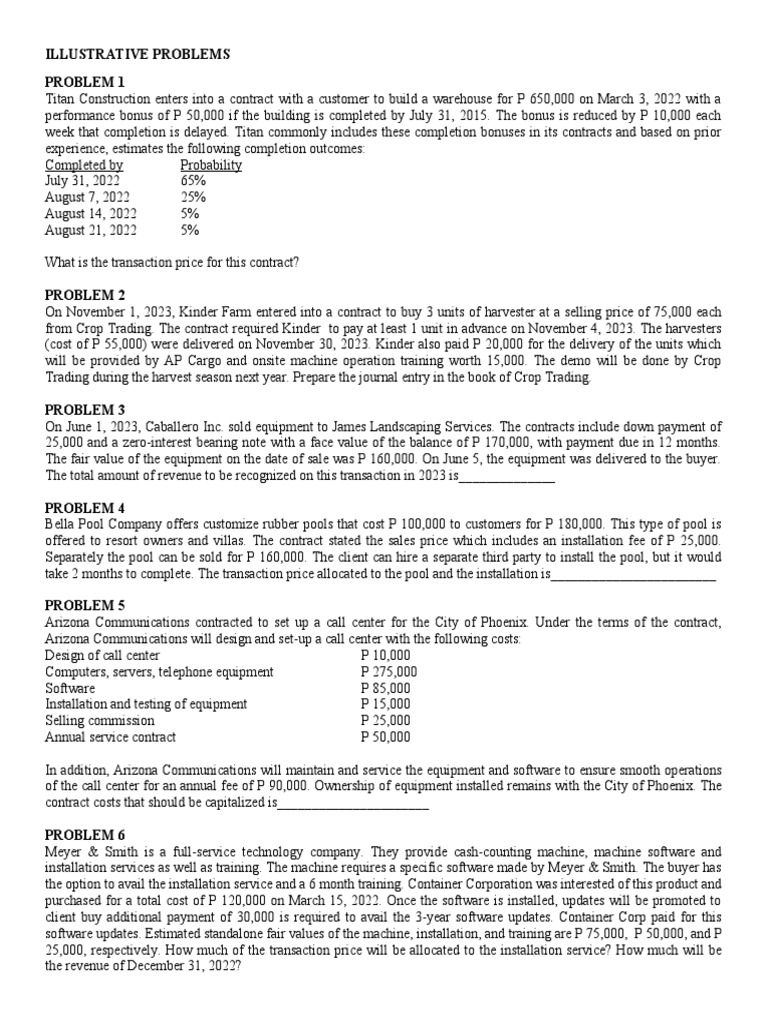 Unit 1 Pfrs 15 - Illustrative Problems | PDF | Prices | Call Centre