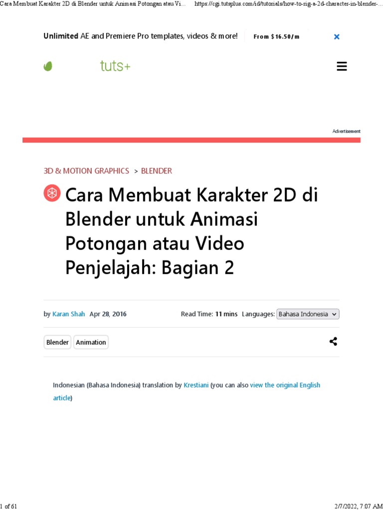 Cara Membuat Karakter 2D di Blender | PDF