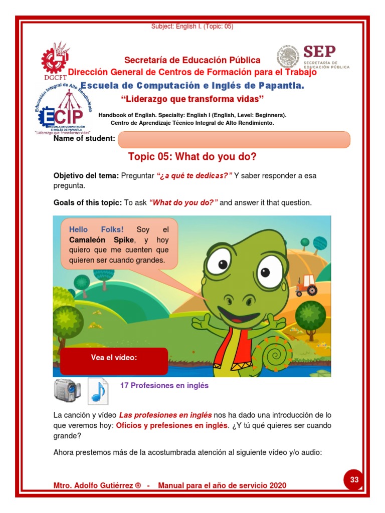 Topic 05 - What Do You Do | PDF